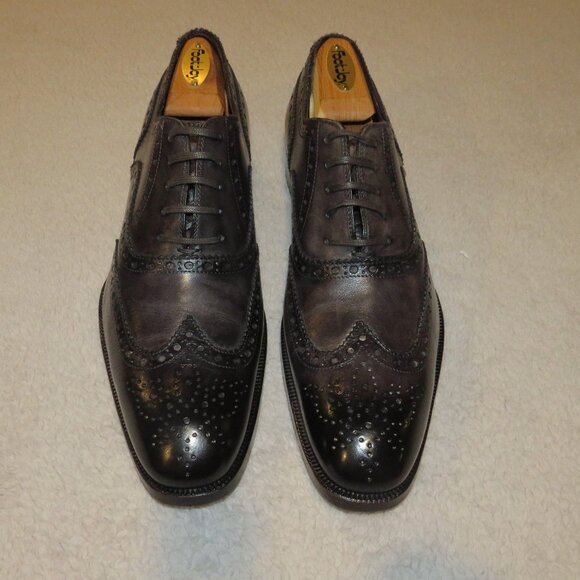 Tom Ford | Shoes | Tom Ford Black Gray Antiqued Calf Leather Wingtip ...